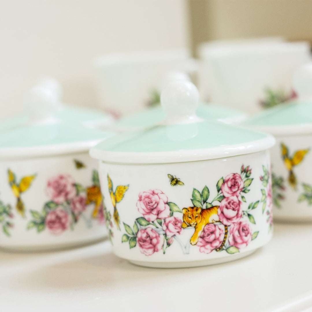 The Rose Garden Collection Sugar Pot with Lid | Longleat Shop